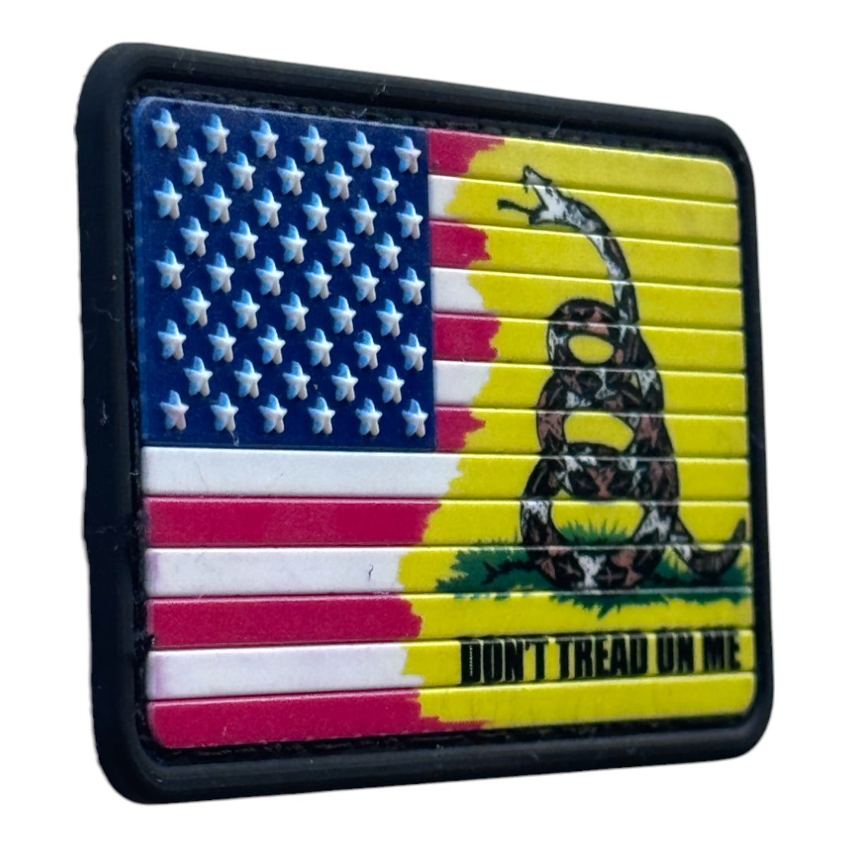 Yellow Snake Flag PVC Morale Patch - Top-Quality Hook And Loop Patches – ARTPATCHES