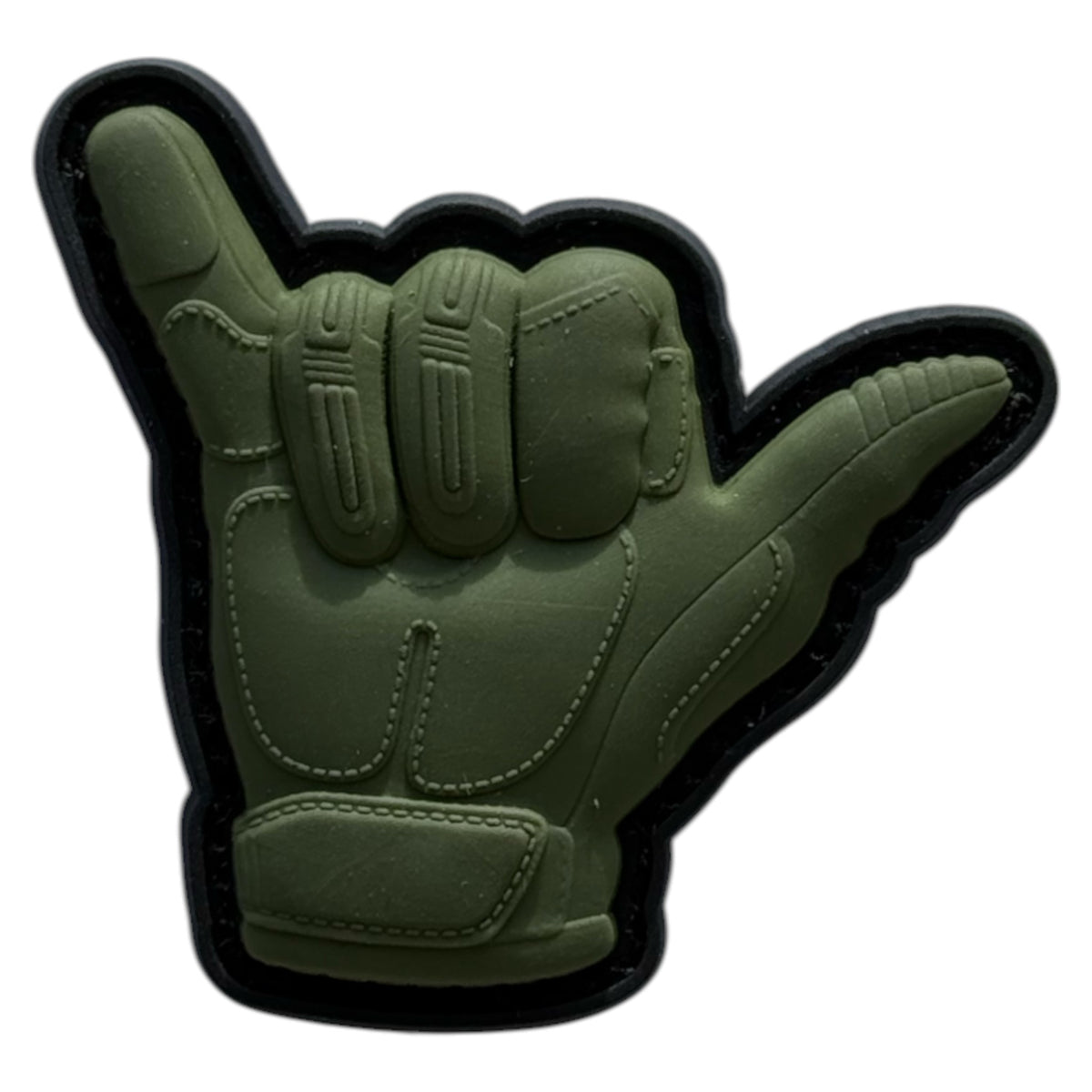 Tactical Shaka PVC Patch | OD Green | Art Patches USA – ARTPATCHES