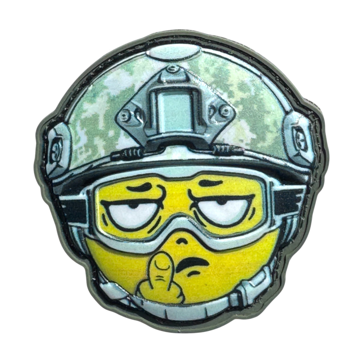 Yellow Emoji With Middle Finger PVC Morale Patch - Best Quality Patches ...